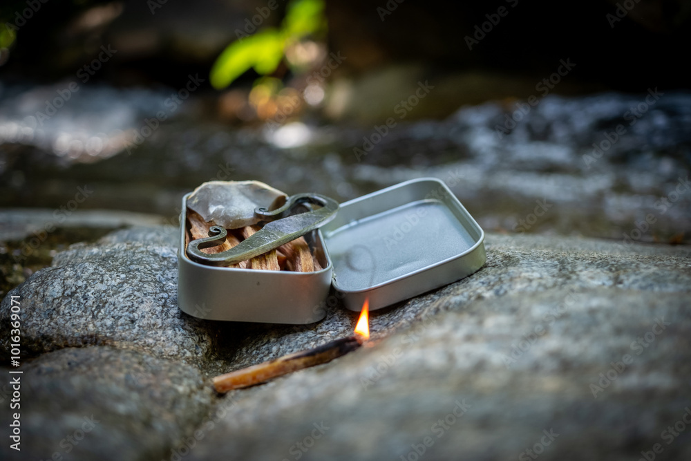 Flint and steel fire-starting is a traditional method of creating fire ...