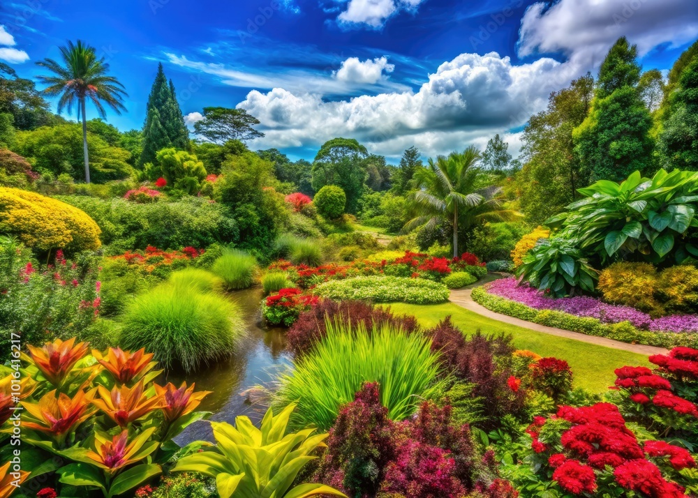 Lush greenery and vibrant blooms at W J Beal Botanical Garden highlight ...