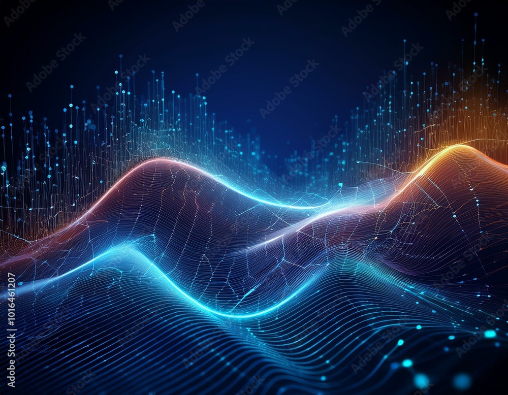 Digital graphic abstract background for technological processes, neural ...