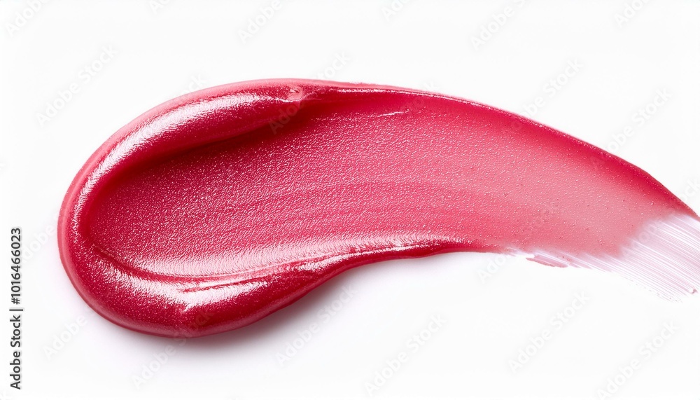 Pink lip gloss texture isolated on white background. Smudged cosmetic ...