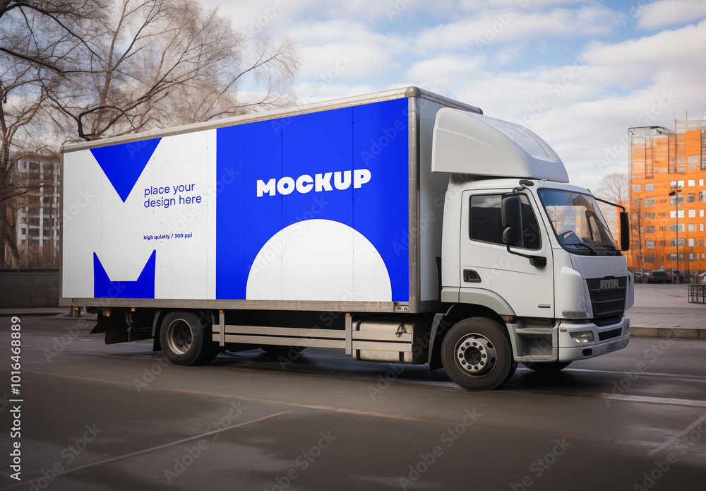 Truck Mockup Generated with AI Stock Template | Adobe Stock
