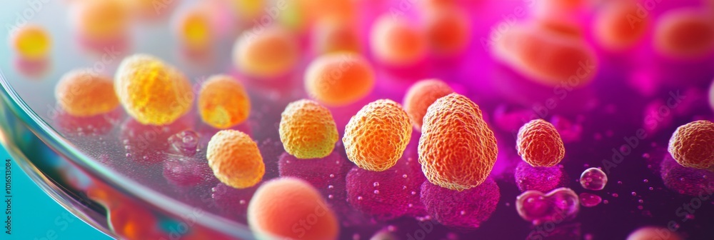 Colorful Bacterial Growth on Agar Plate, a vivid display of microbial ...