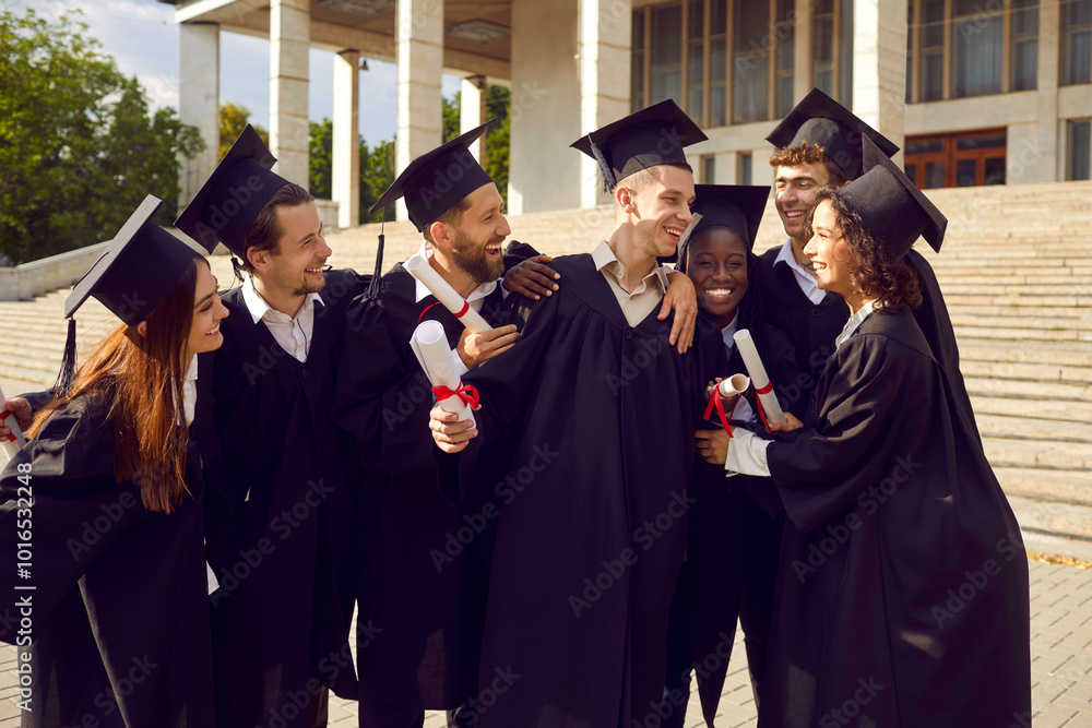 Portrait of a group of smiling happy multiracial international ...