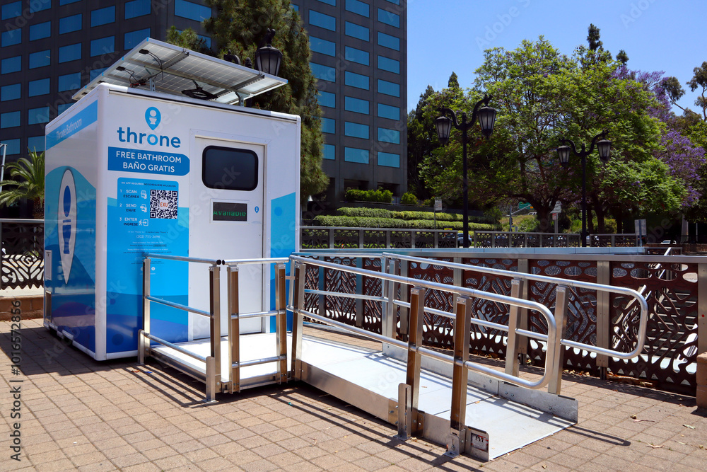 Los Angeles, California – June 18, 2024: THRONE Bathroom, access to ...