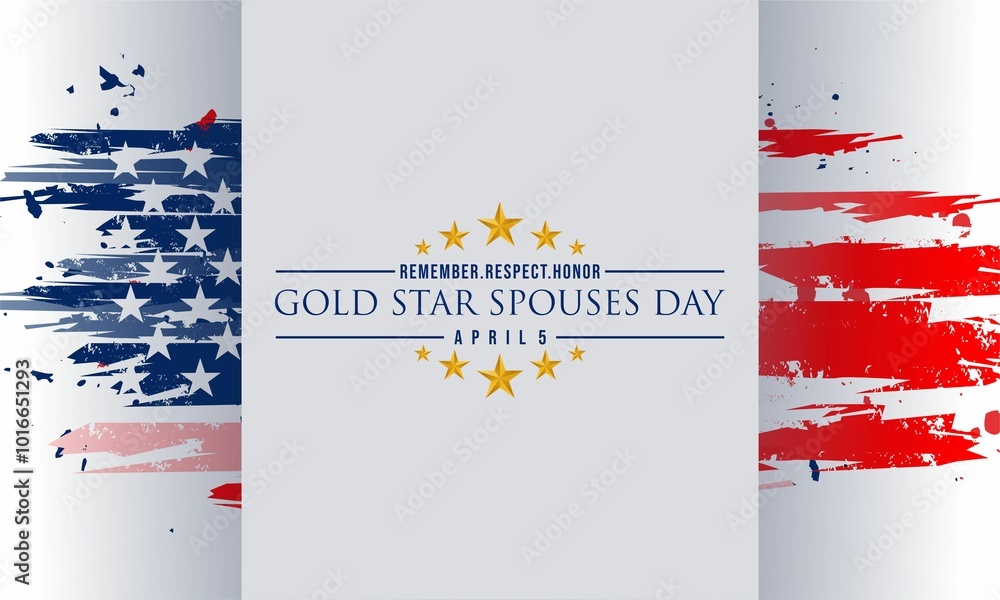 Gold Star Spouses Day. April 5. Template for background, banner, card ...