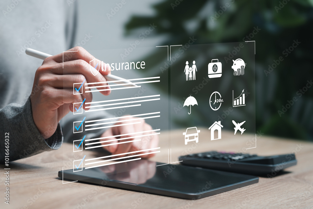 Daily life insurance, Protection and risk reduction concept, Women ...