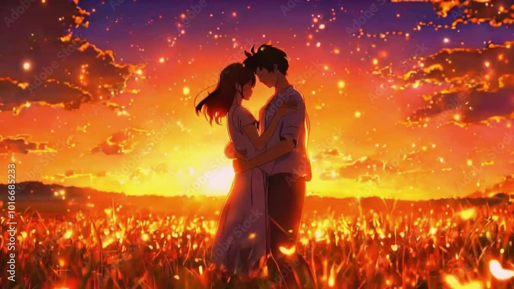Animated virtual backgrounds cozy couple slow dances in the middle of a ...