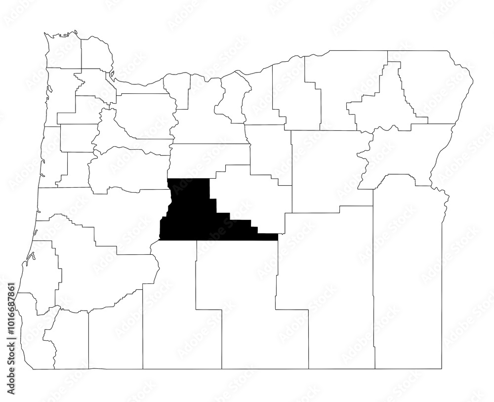 Map of deschutes County in Oregon state on white background. single ...