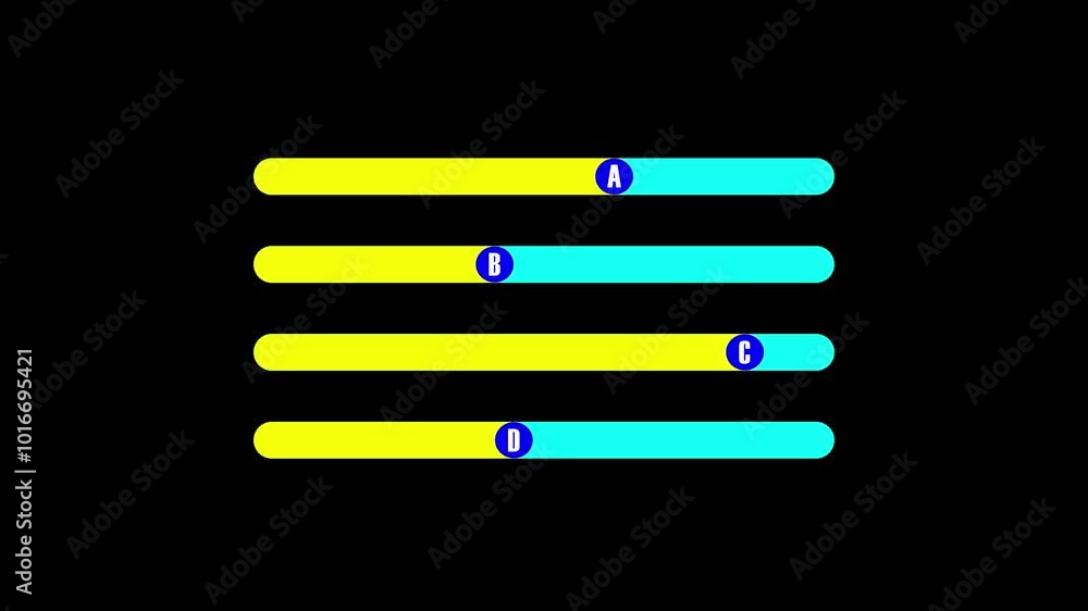 Percentage Progress bar infographics with 4 options alpha channel ...