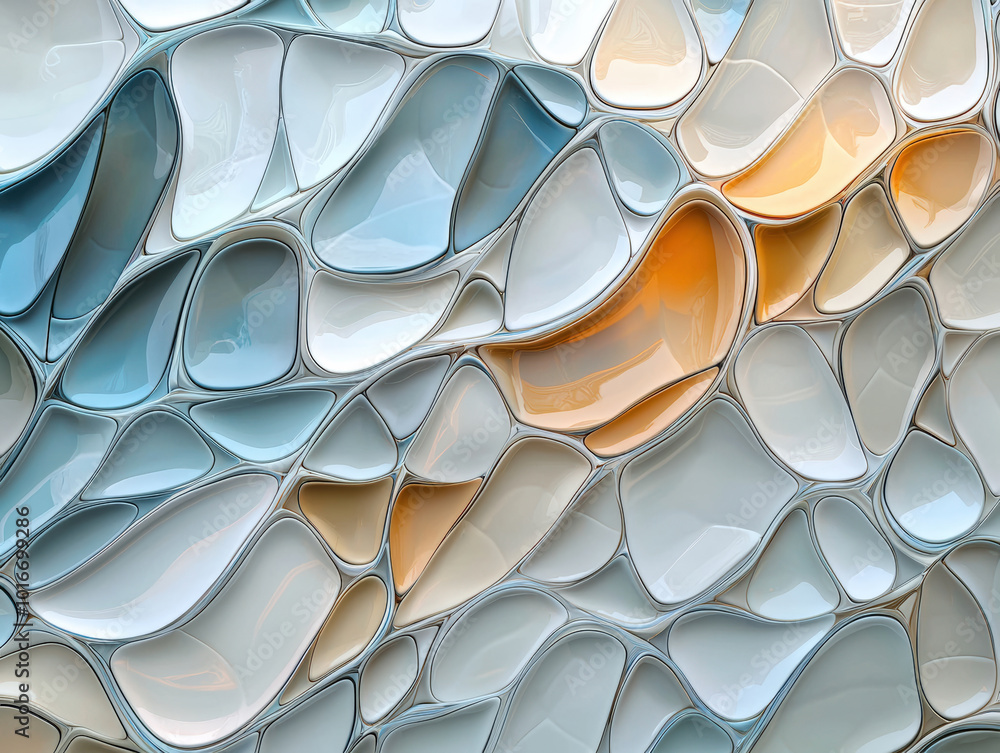 Abstract tile design featuring morphogenesis inspired shapes in soft ...