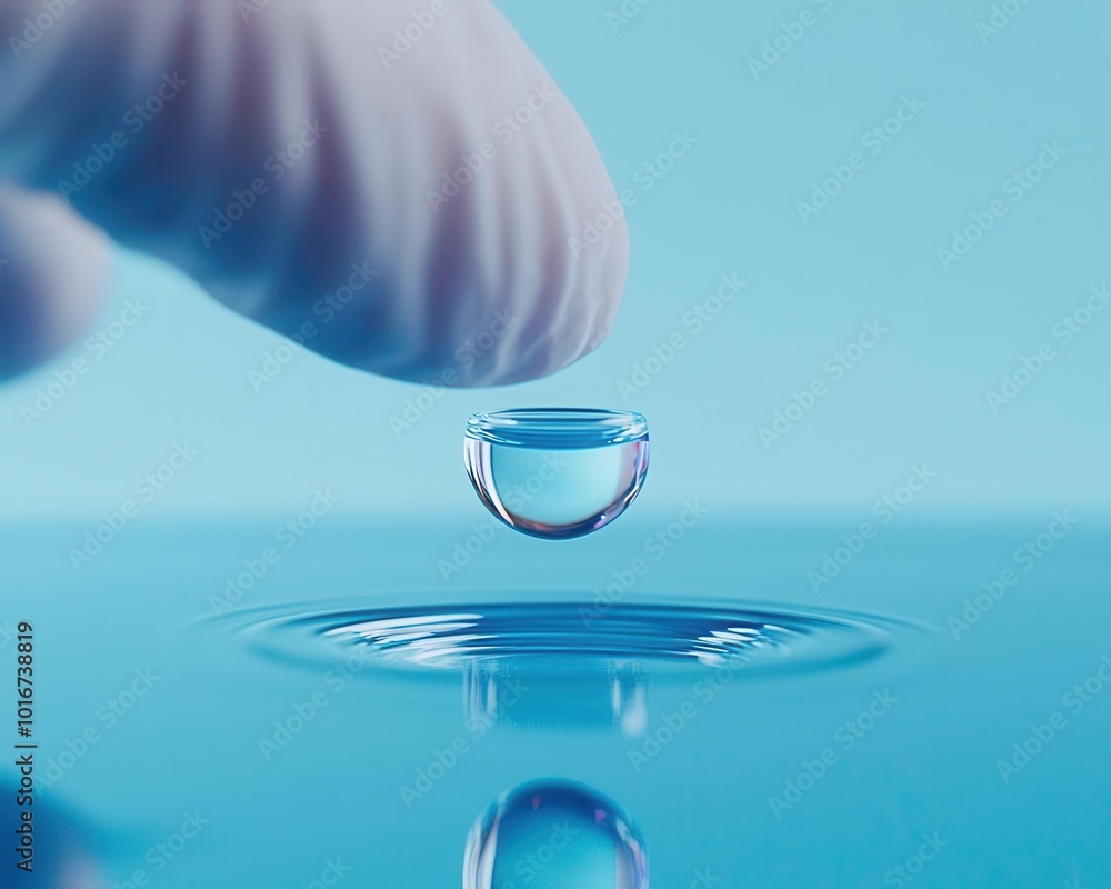 Researcher testing hydrophobic coatings on surfaces for water ...