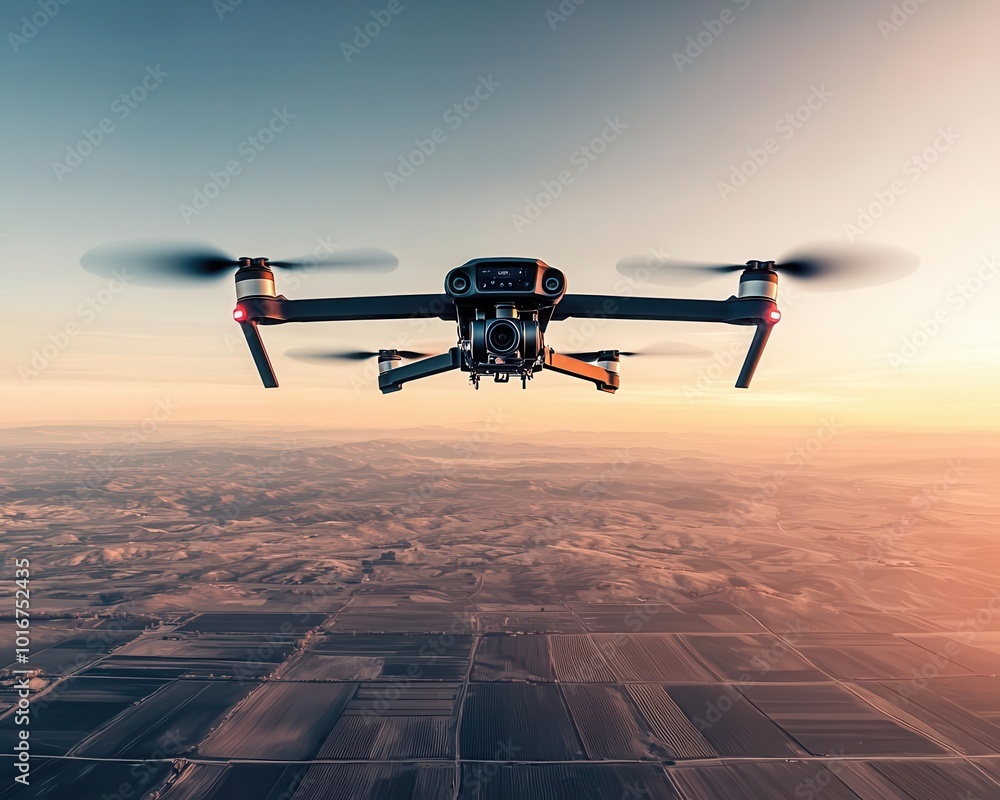 Unmanned aerial vehicle UAV with radar sensors scanning a vast ...