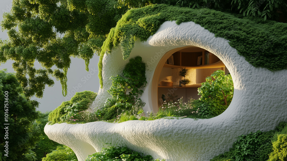 unique organic architecture design featuring house integrated with lush ...
