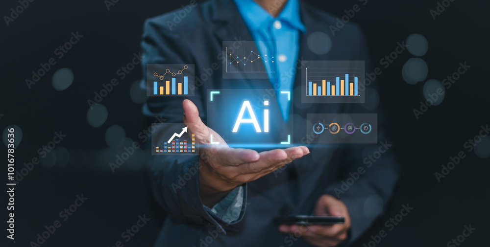 AI technology, Big data analysis business intelligence concept ...