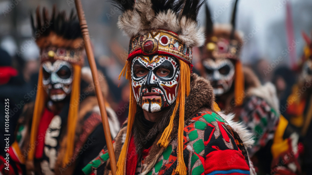 The Kukeri festival in Bulgaria, where masked men in elaborate costumes ...