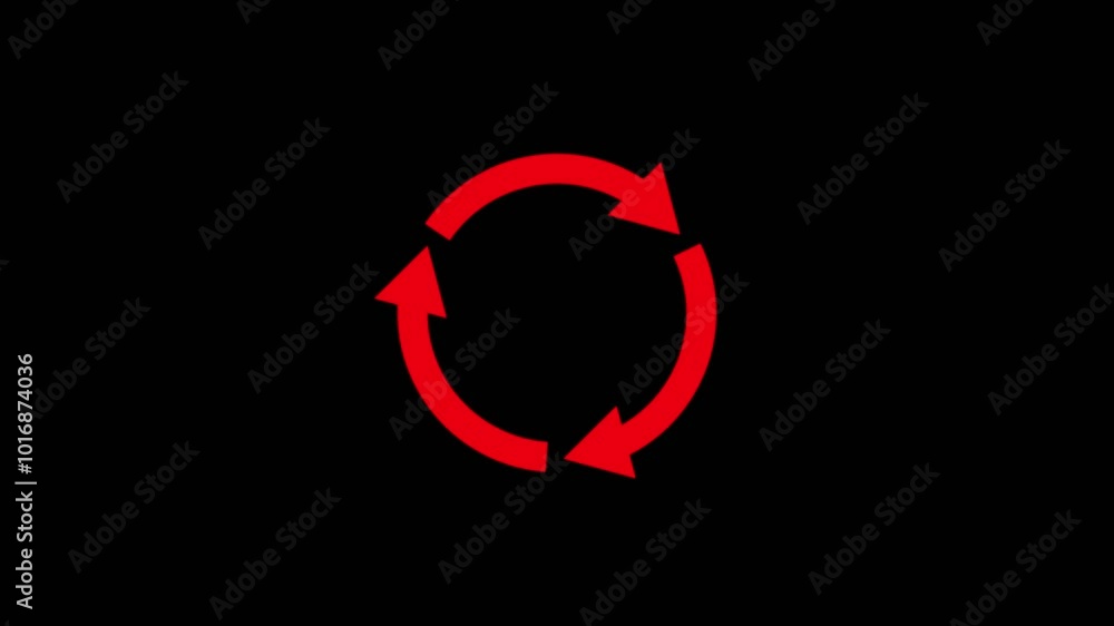 Animated icon of circle arrows, Loading circle animation on black ...