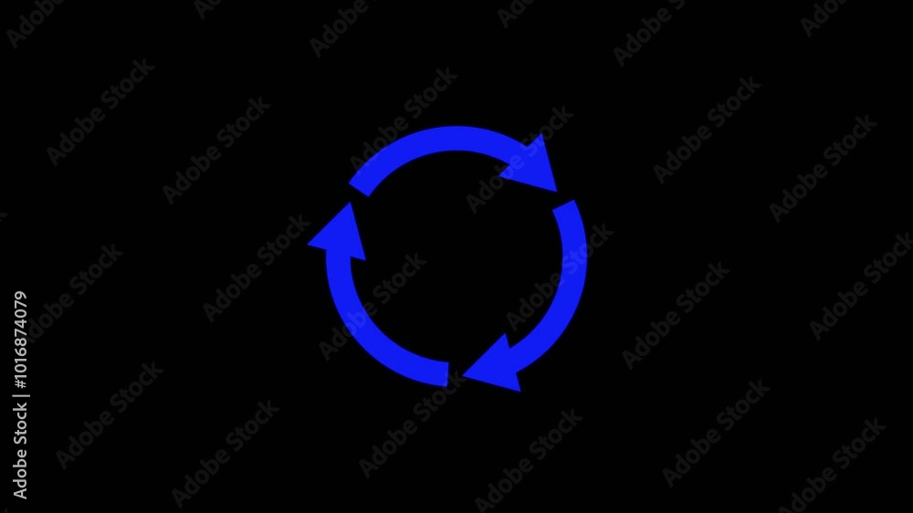 Animated icon of circle arrows, Loading circle animation on black ...