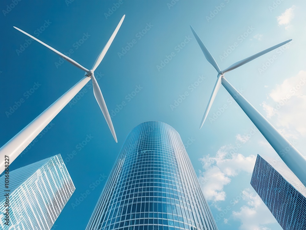 Energy-efficient skyscrapers with wind turbines integrated into the ...