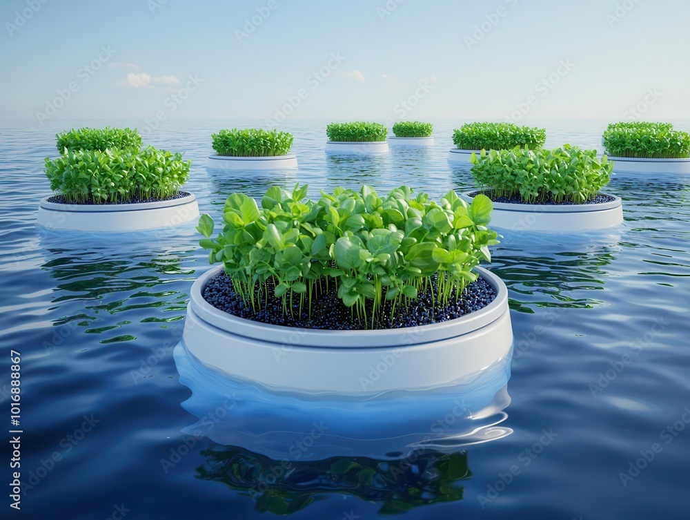 Floating urban farms designed to grow food and absorb CO2 ...
