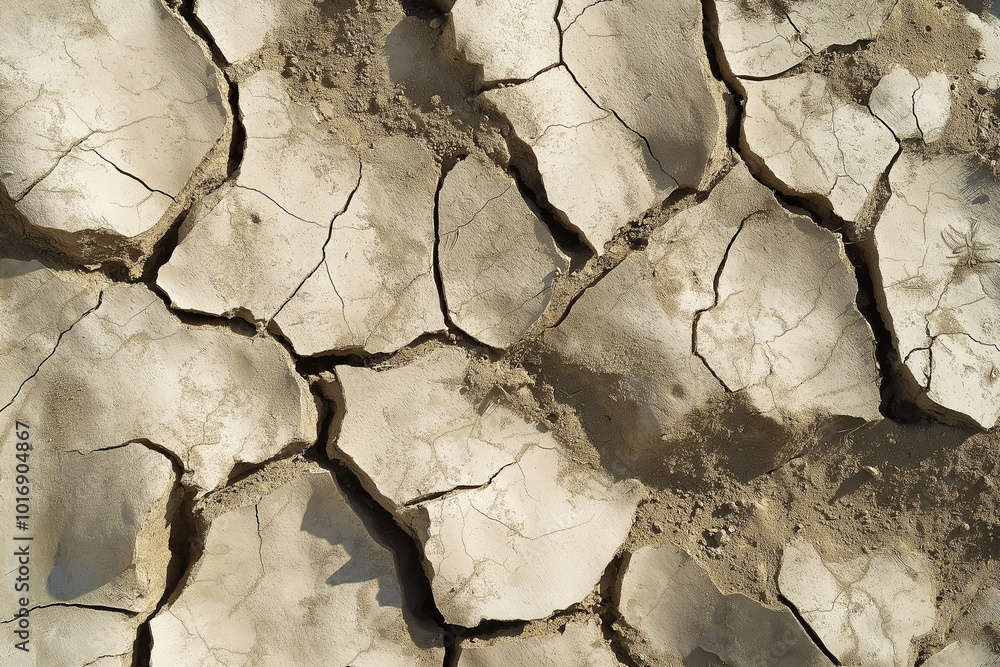 Cracked desert clay, parched ground, detailed fissures, dry earth ...