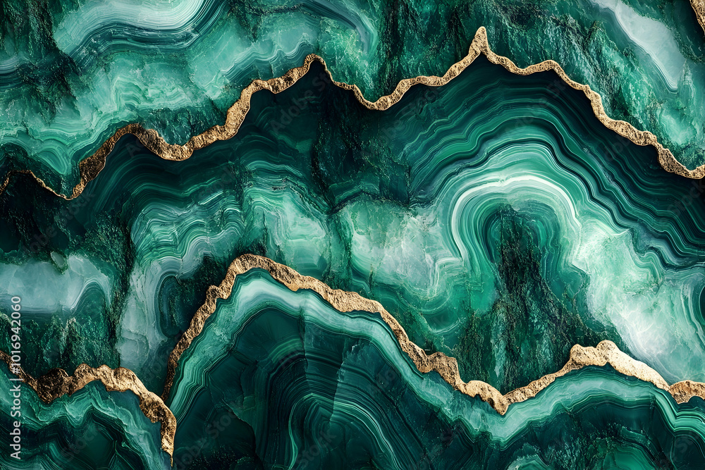 Smooth green geode textures with curved patterns, creating a unique and ...