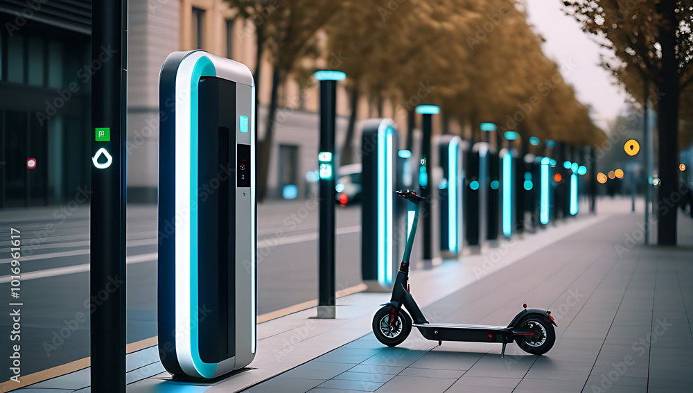 modern public transportation solution featuring electric scooter ...
