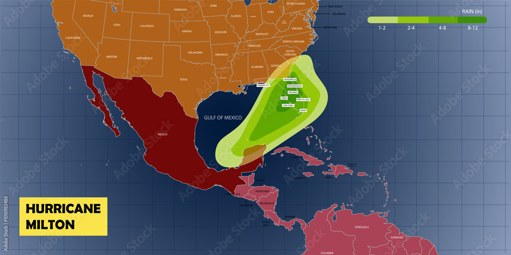 Hurricane Milton expected rain path way and intensity statistic ...
