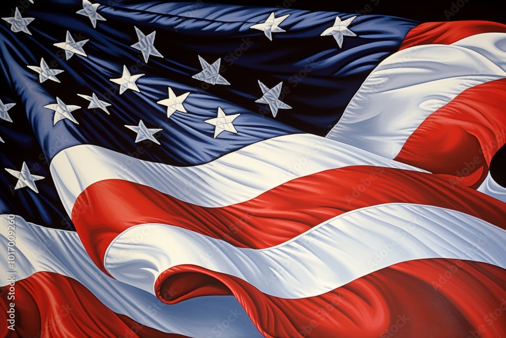 Stunningly realistic american flag card design with vibrant colors and ...