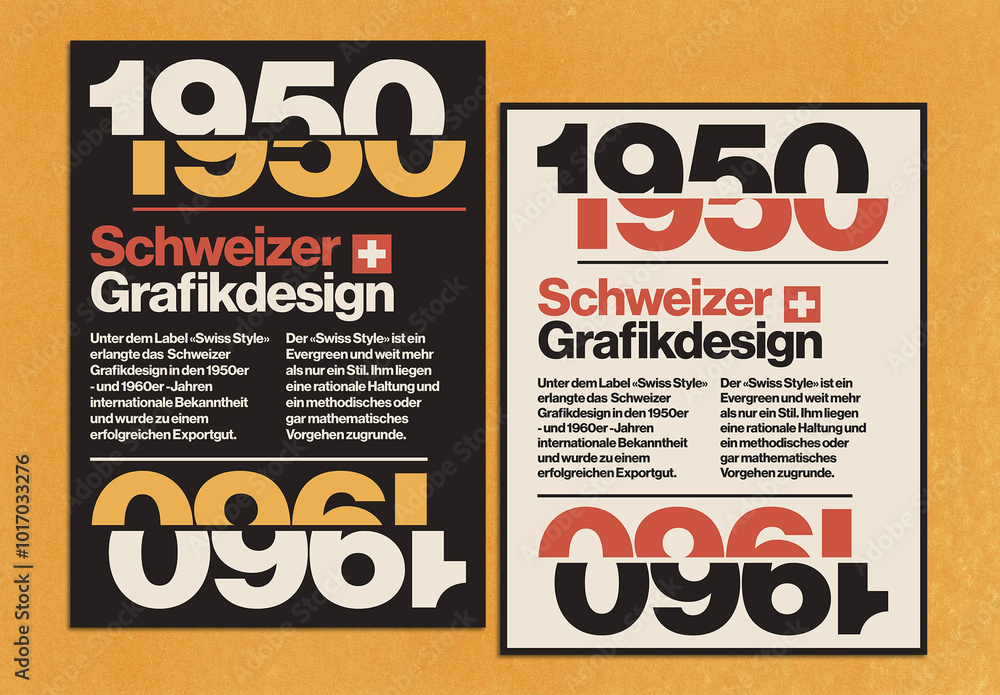 Swiss Style Poster Design Layout with Bold Text Lettering Stock ...