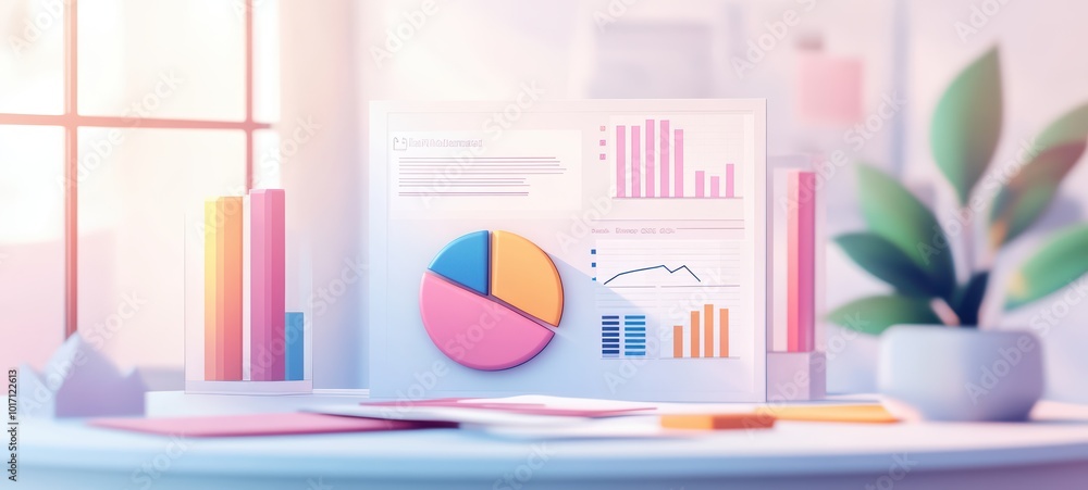 An income and expense report illustration designed for presentations ...
