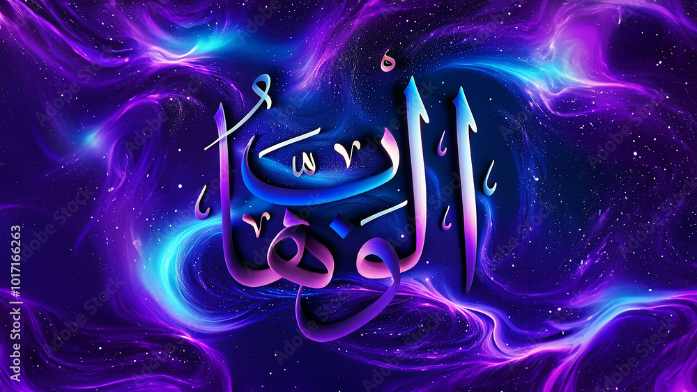 ภาพประกอบสต็อก Arabic Calligraphy of Al-Wahhab, 99 Names of Allah ...