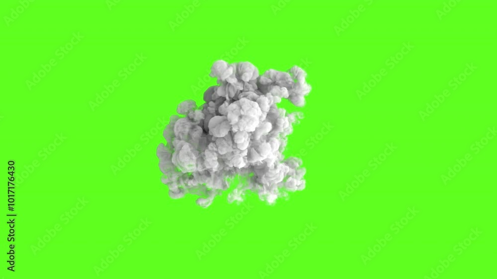 Smoke, steam explosion or puff animation. Green screen, chromakey Stock ...
