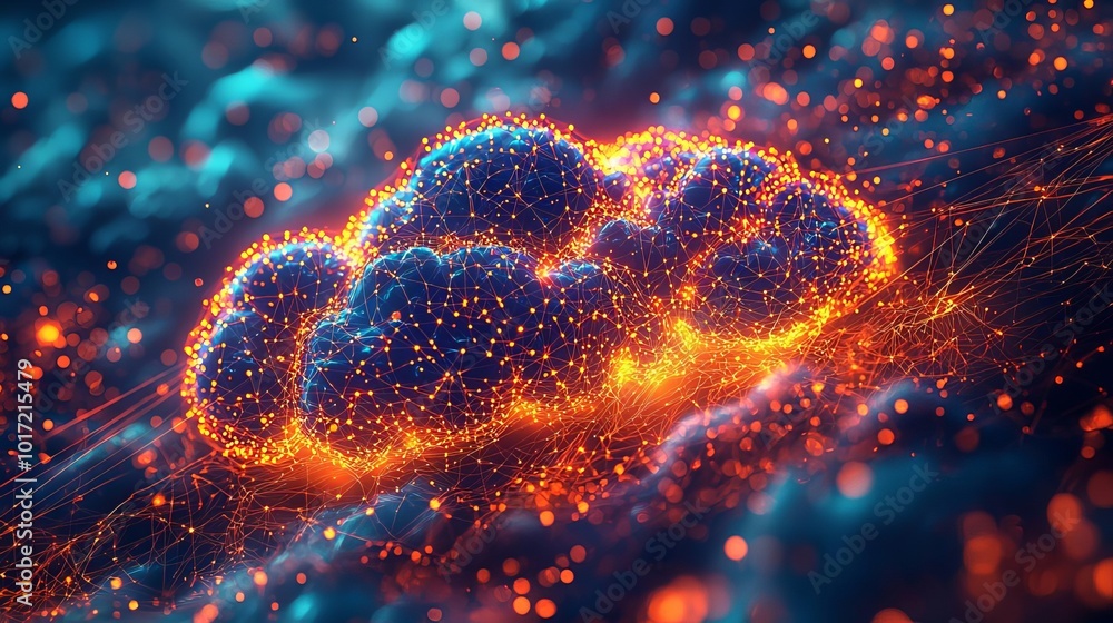 Big Data Analytics Visualizing Abstract depiction of a data cloud ...