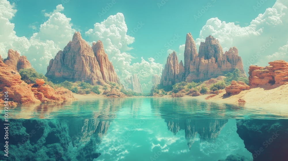 Parallel realities overlap, where half the world is underwater and the ...