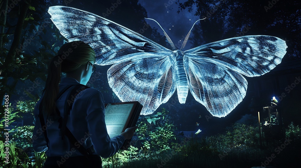 Anatomy of moth wing structure and antennae entomologist with field ...