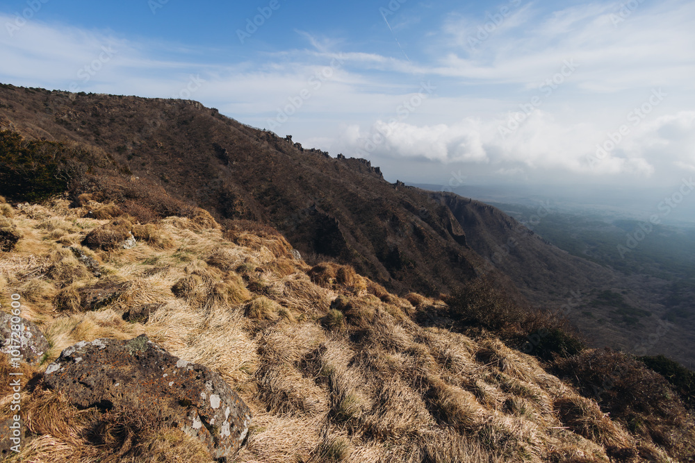 Hallasan National Park, Jeju island, South Korea, spring landscape view ...
