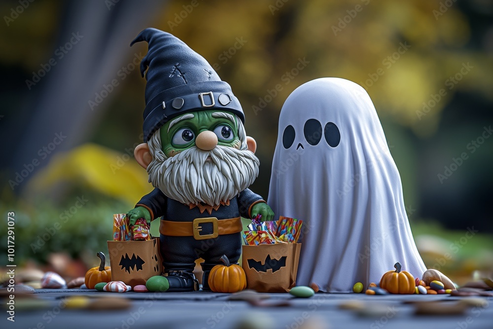 Hyper-realistic image of a gnome dressed as a tiny Frankenstein ...