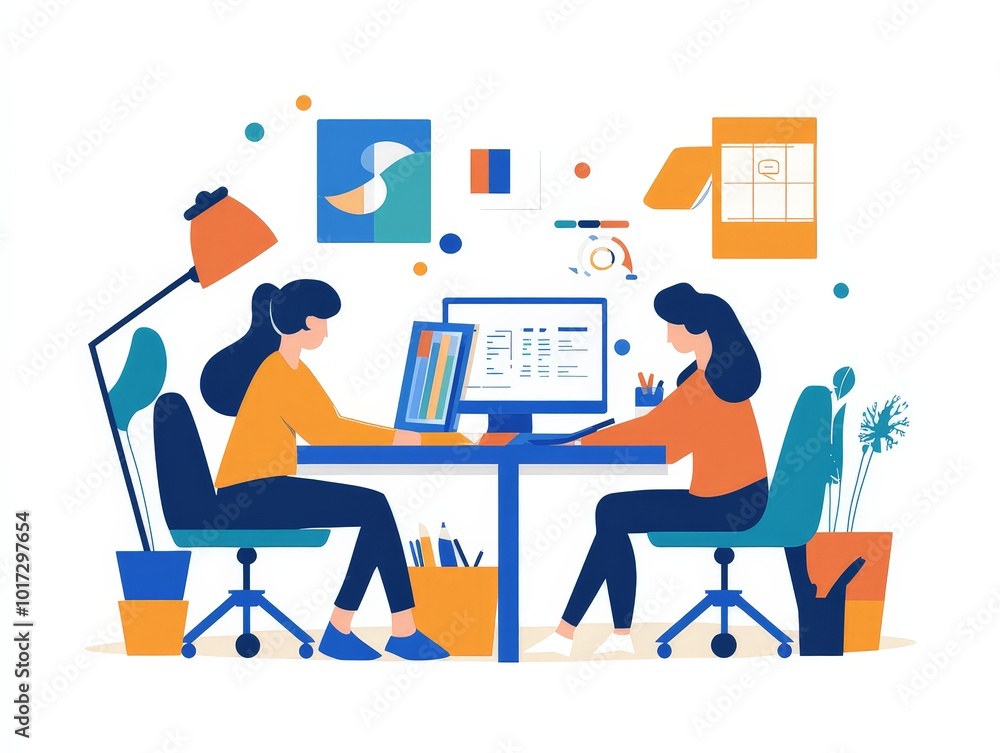 Designers working on logo variations for a company rebranding, testing ...