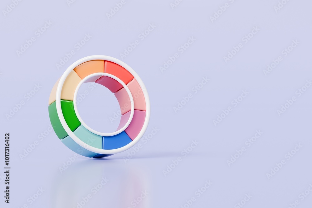 3d Dropper tool color palette guide with color wheel icon on isolated ...