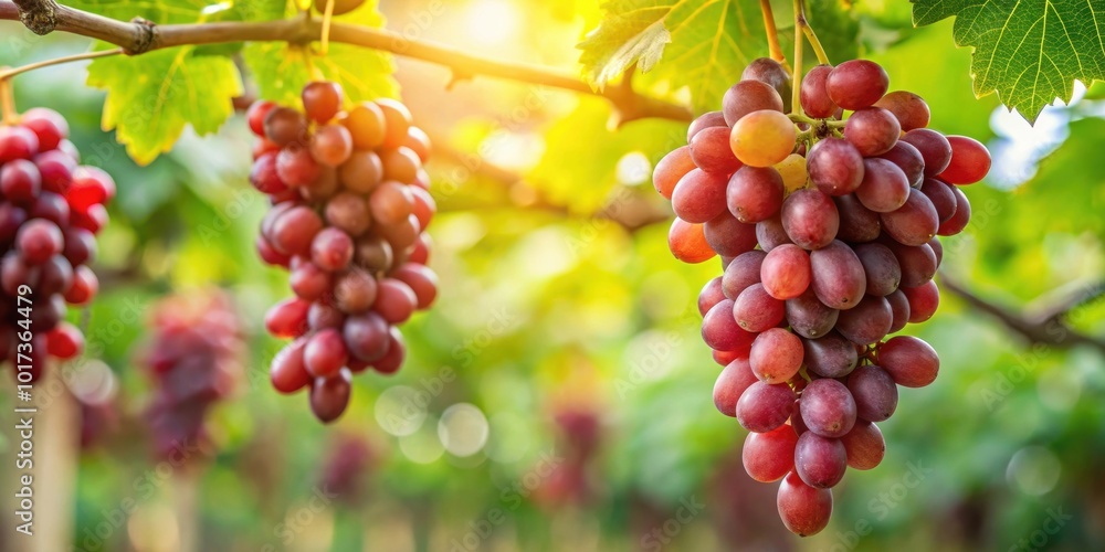 Red grape on vine tree branch in botanical garden, red, grape, vine ...