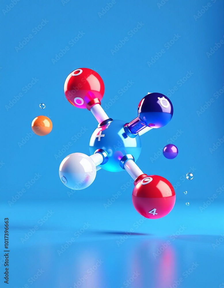 Molecular aqua dance: a mesmerizing 3d render of a water molecule its ...