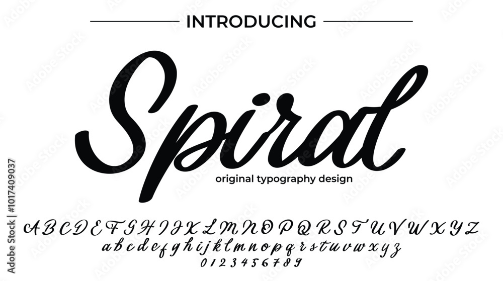 Spiral Font Stylish brush painted an uppercase vector letters, alphabet ...