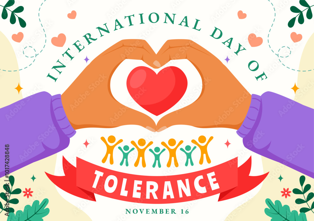 International Day of Tolerance Vector Illustration Featuring Diverse ...