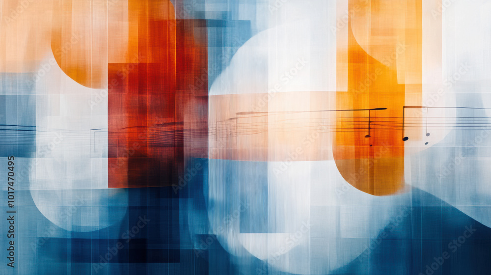 abstract portrayal of citys rhythm with vibrant colors and musical ...