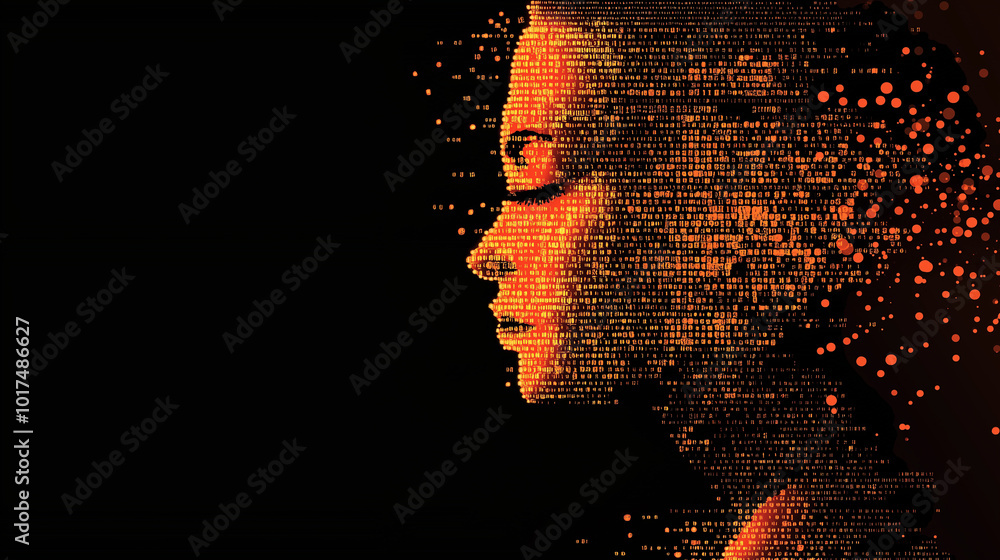 Binary Code and Ada, an abstract design featuring binary code that ...