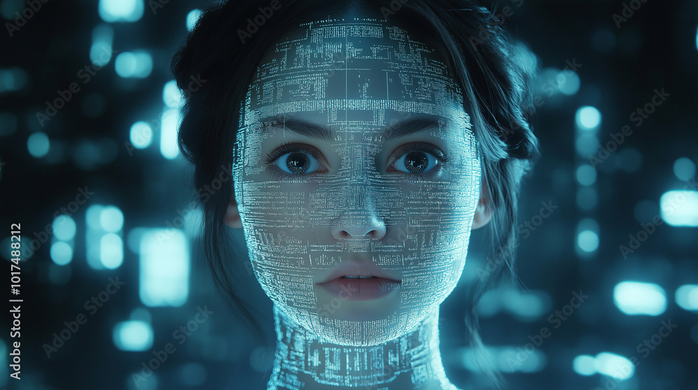 Code in Art, Ada Lovelace face formed out of coding lines and numbers ...