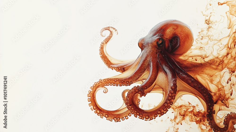 Octopus Ink Splash, a minimalist, artistic interpretation where ink ...