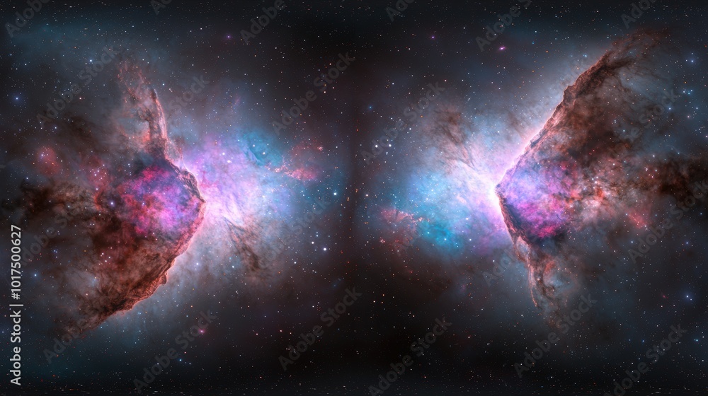 Cosmic Nebula Stars Space Galaxy 360 HDRI Environment Map Stock ...