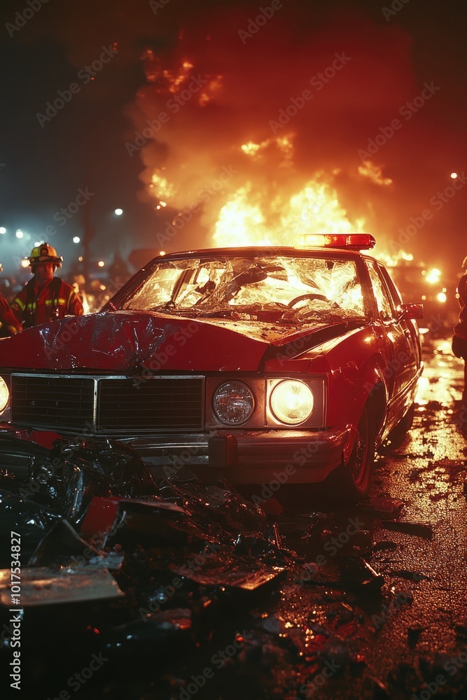 Damaged car: the aftermath of collisions and mishaps, crumpled metal ...