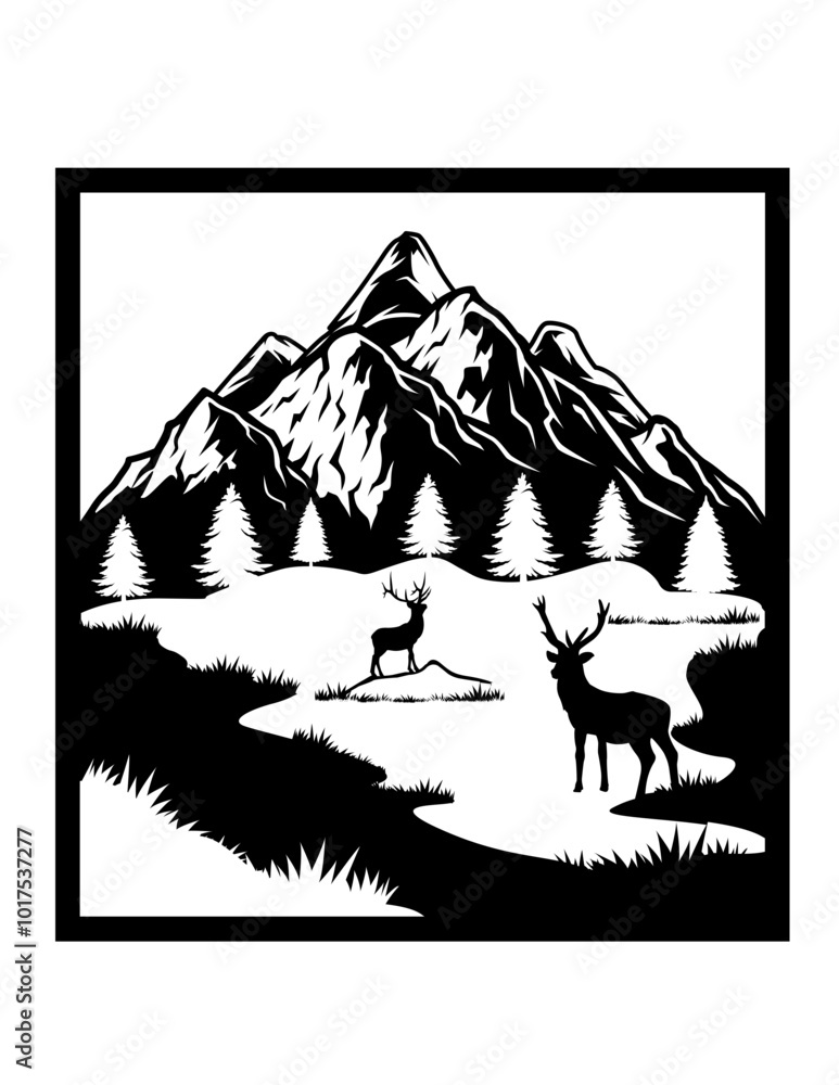 Deer Outdoor Scene | Mountain Scene | Hunting Tournament | Forest ...